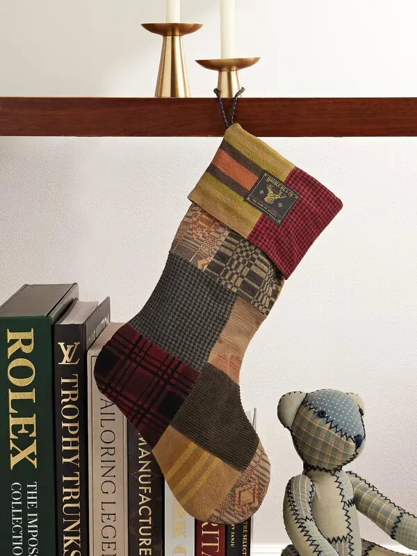 Ralph Lauren Leather-trimmed Patchwork Cotton Stocking
