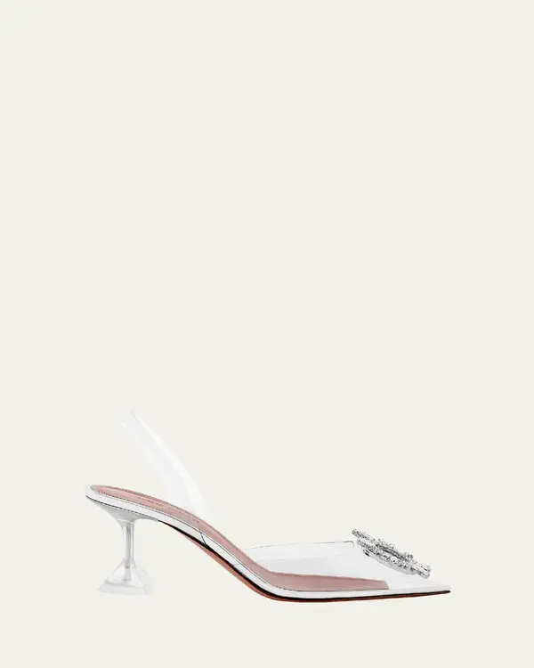 Amina Muaddi Begum Crystal Slingback Pumps - Clear