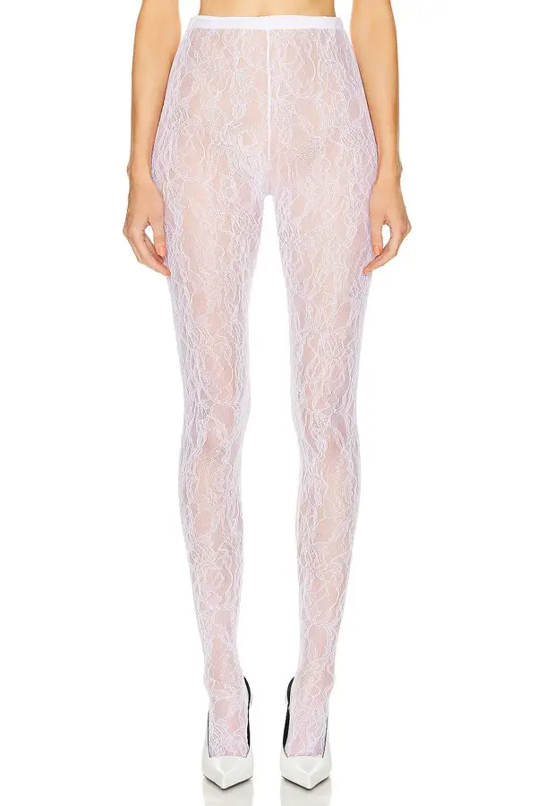 Wardrobe.NYC Lace Tights - Off White