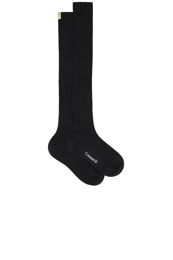 Comme Si Knee High Sock - Black