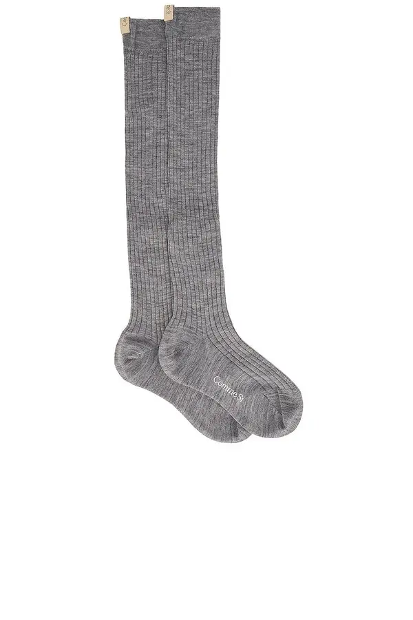 Comme Si Knee High Sock - Heather Grey