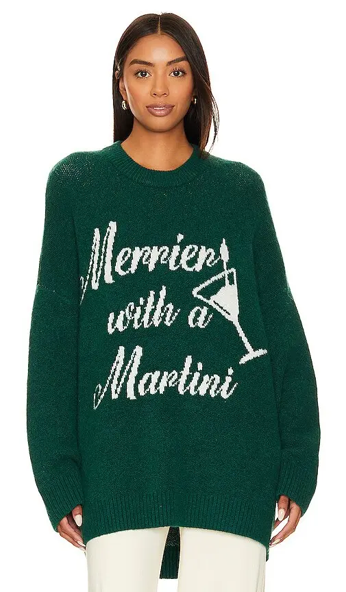 Show Me Your Mumu Classic Crewneck Graphic Sweater - Martini Graphic