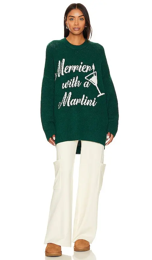 Show Me Your Mumu Classic Crewneck Graphic Sweater - Martini Graphic