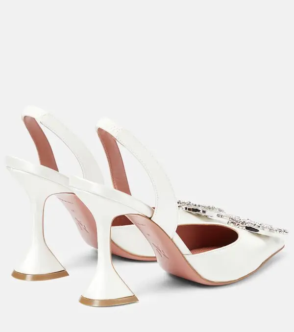 Amina Muaddi Begum Slingback Pumps - White