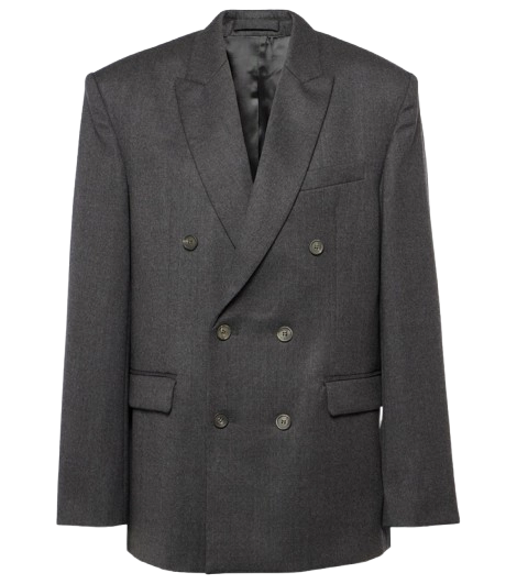 Wardrobe.NYC Double-breasted Wool Blazer - Grey