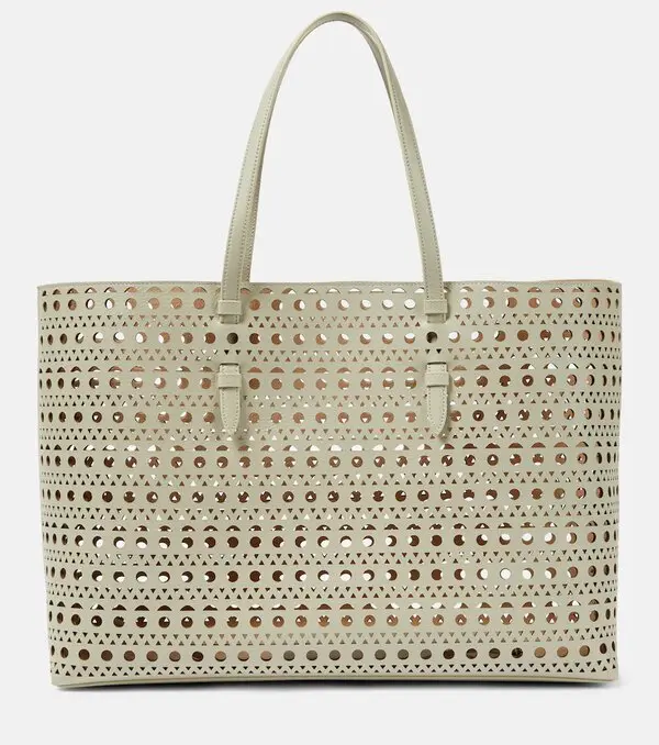 Alaïa Mina 44 Vienne Wave Leather Tote Bag - Grey
