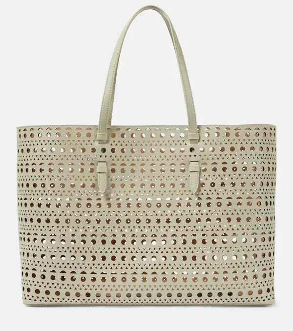 Alaïa Mina 44 Vienne Wave Leather Tote Bag - Grey