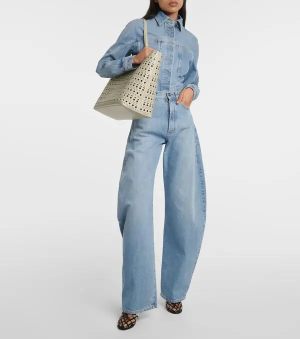 Alaïa Mina 44 Vienne Wave Leather Tote Bag