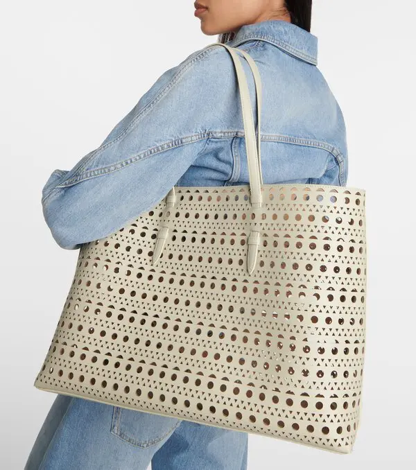 Alaïa Mina 44 Vienne Wave Leather Tote Bag