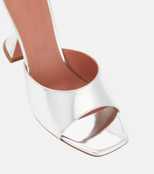 Amina Muaddi Lupita Mirrored Leather Mules