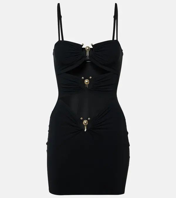 Christopher Esber Pierced Orbit Minidress - Black