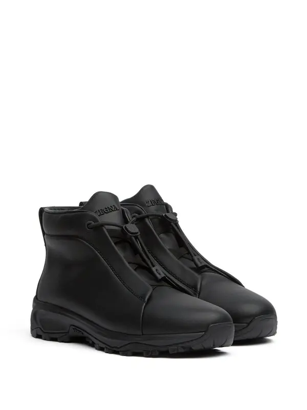 Zegna Triple Stitch Vetta Leather Sneakers