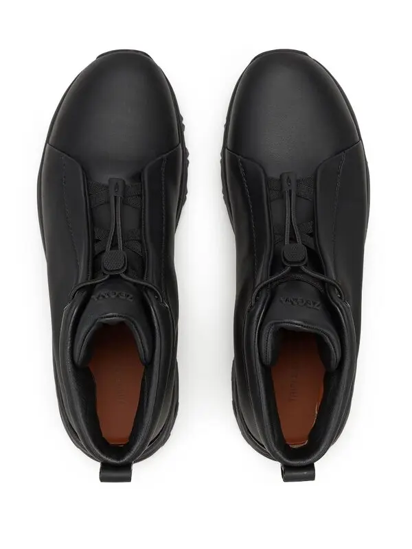 Zegna Triple Stitch Vetta Leather Sneakers