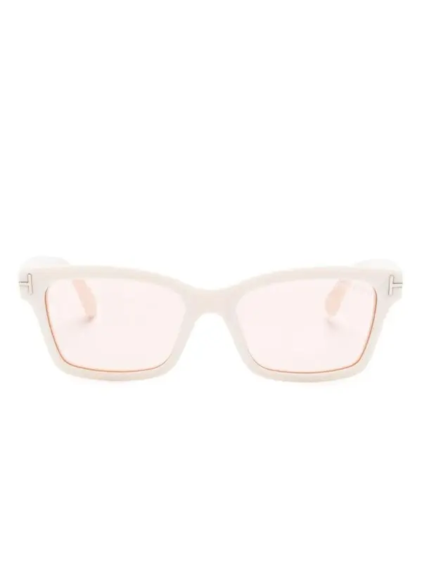 TOM FORD Logo-plaque Wayfarer Sunglasses - White