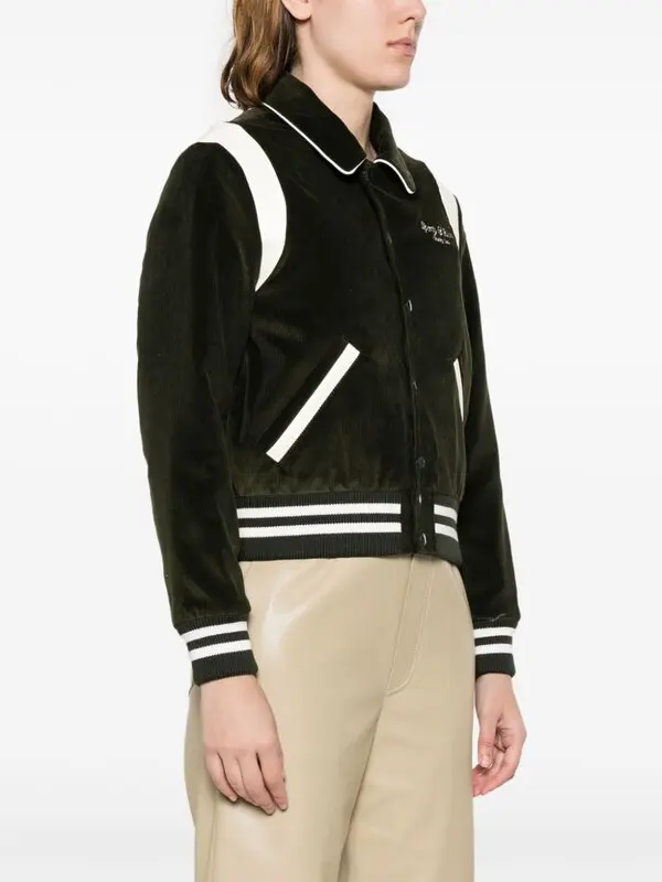 SPORTY & RICH Logo-embroidered Bomber Jacket - Green