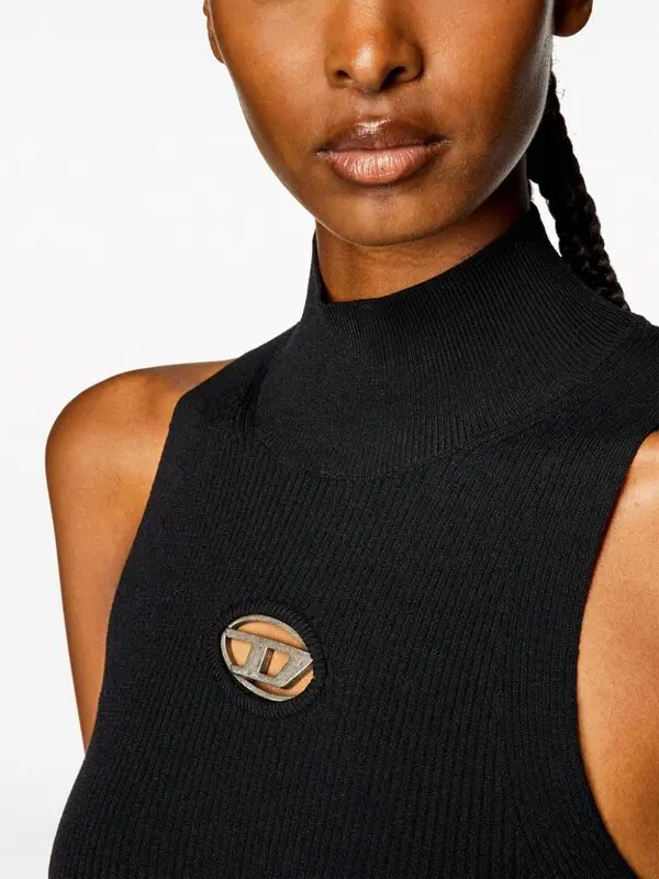 Diesel Ribbed Knit Mini Dress - Black - 60% Off | Editorialist