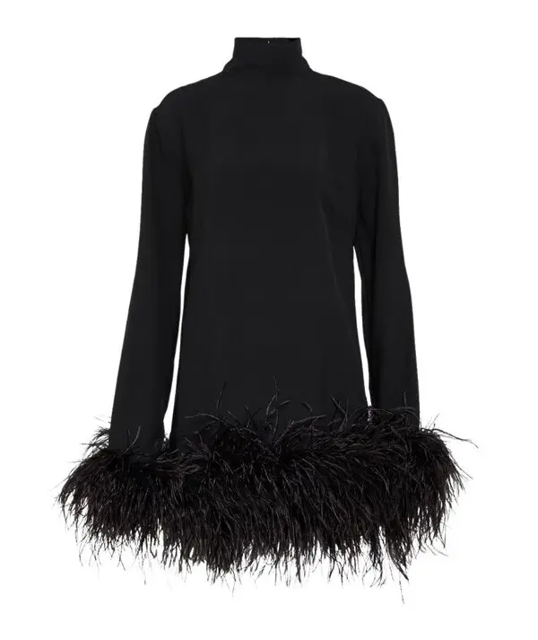 TALLER MARMO Piccolo Ubud Feather-trimmed Minidress