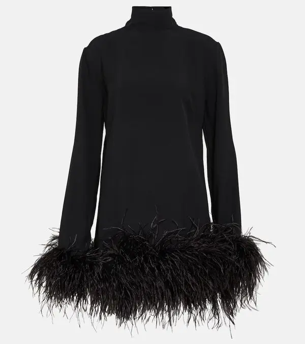 TALLER MARMO Piccolo Ubud Feather-trimmed Minidress