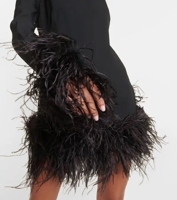 TALLER MARMO Piccolo Ubud Feather-trimmed Minidress