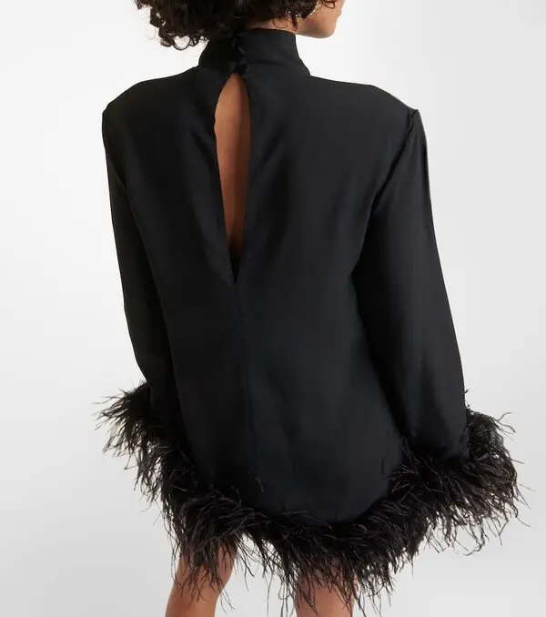 TALLER MARMO Piccolo Ubud Feather-trimmed Minidress