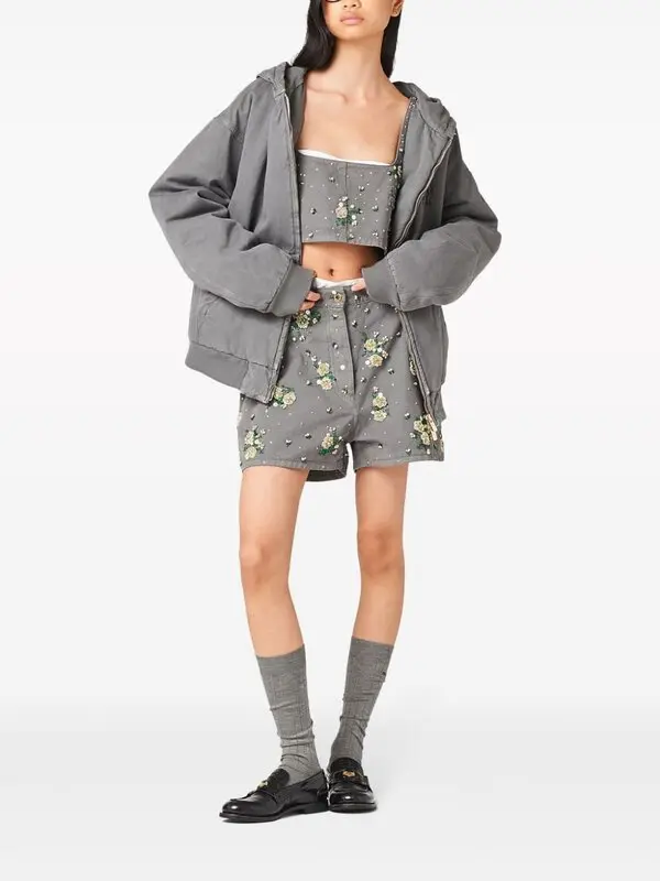 Miu Miu Floral-embellished Crop Top