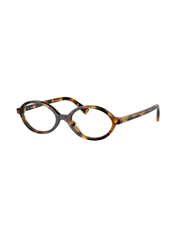 Miu Miu Tortoiseshell Oval Eyeglasses - Green