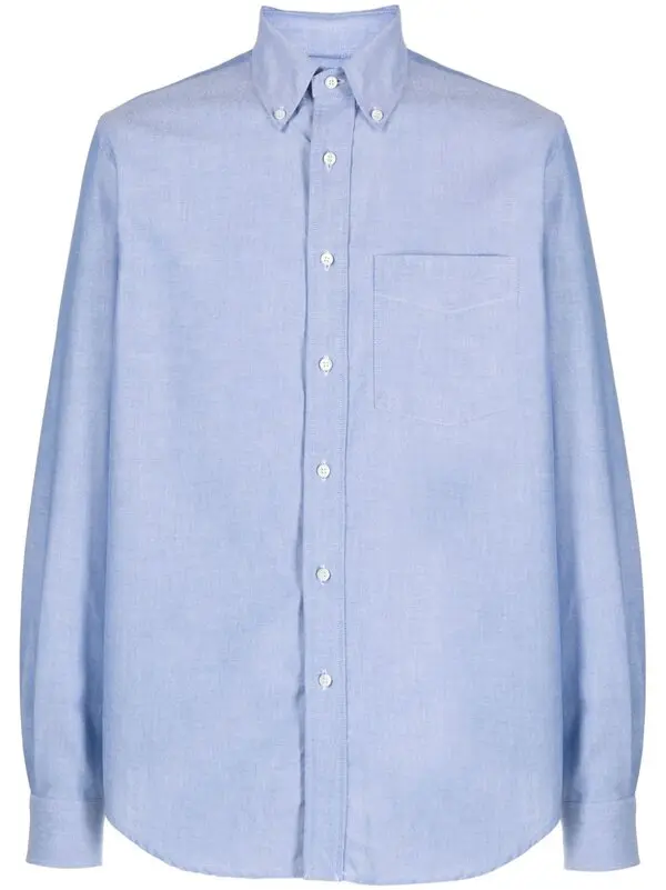 Aspesi Button-down Collar Cotton Shirt - Blue
