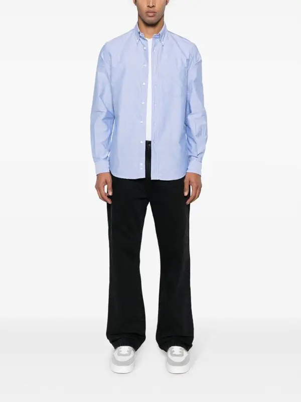 Aspesi Button-down Collar Cotton Shirt - Blue