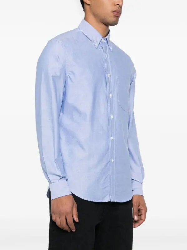 Aspesi Button-down Collar Cotton Shirt - Blue