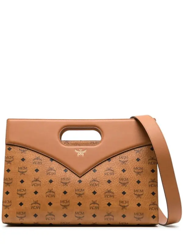 Mcm Visetos-print Tote Bag - Brown