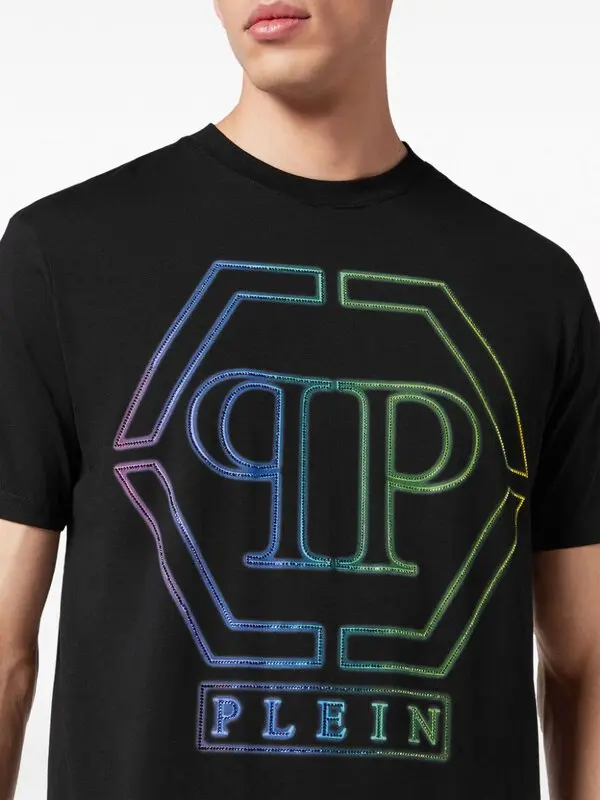 Philipp Plein Hexagon-logo Rhinestone-embellished T-shirt