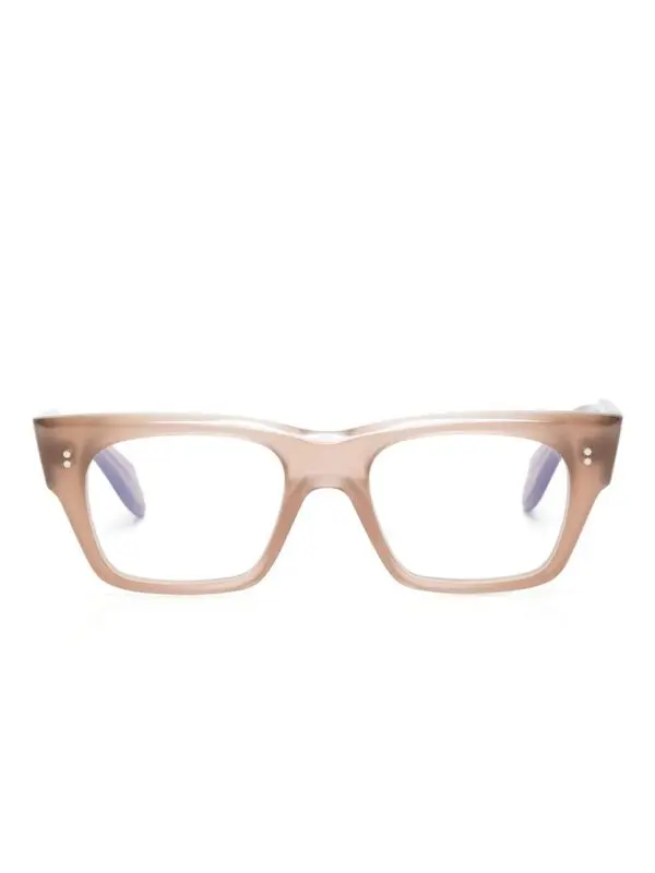 CUTLER & GROSS Logo-engraved Rectangle-frame Eyeglasses - Neutrals