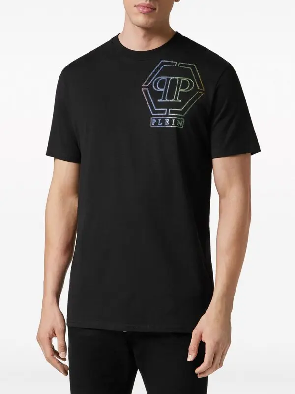 Philipp Plein Hexagon Rhinestone-embellished Cotton T-shirt