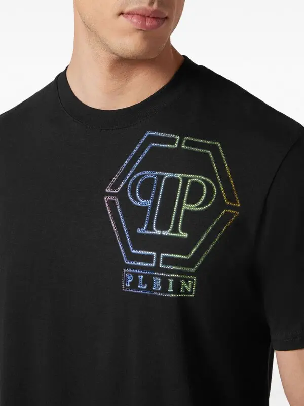 Philipp Plein Hexagon Rhinestone-embellished Cotton T-shirt