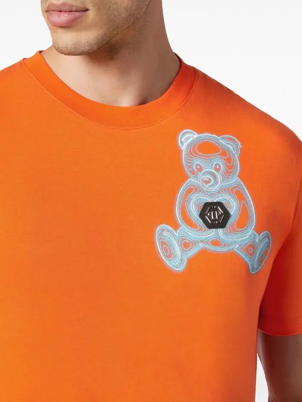 Philipp Plein Teddy Bear-print Cotton T-shirt - Orange
