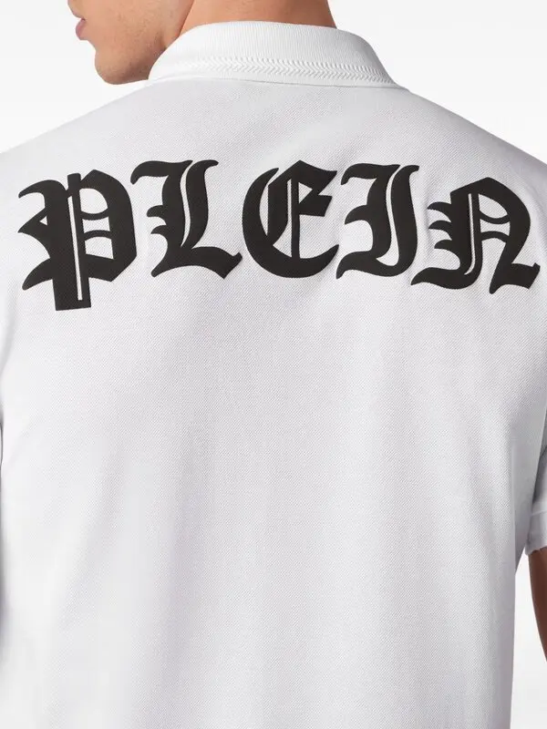 Philipp Plein Logo-print Cotton Polo Shirt - White