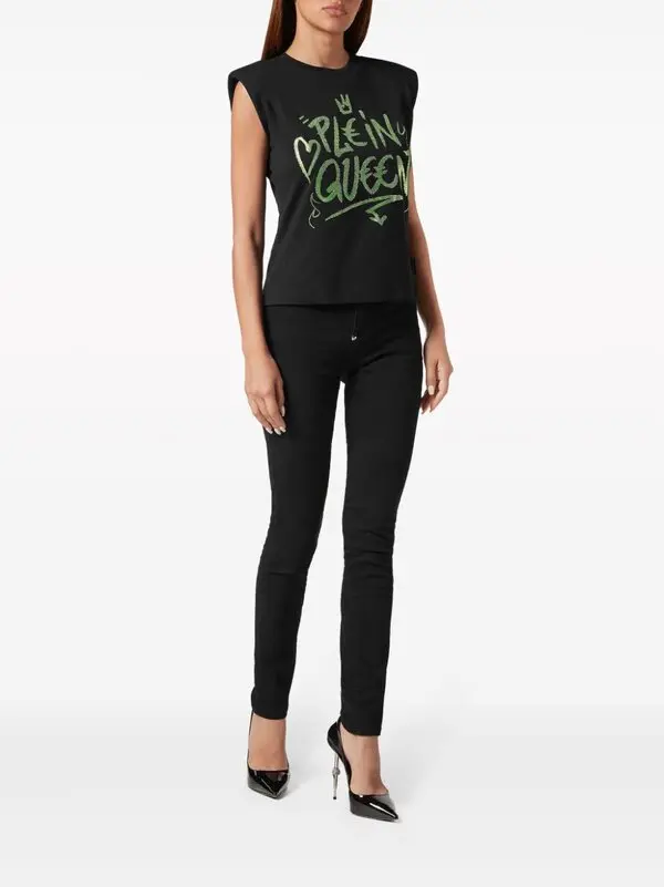 Philipp Plein Slogan Print Cotton T-shirt