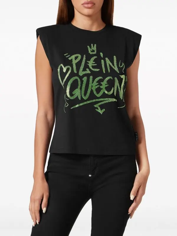 Philipp Plein Slogan Print Cotton T-shirt