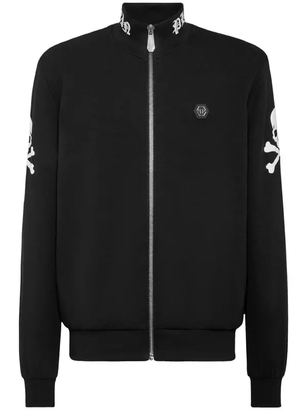 Philipp Plein Embroidered Bomber Jacket - Black