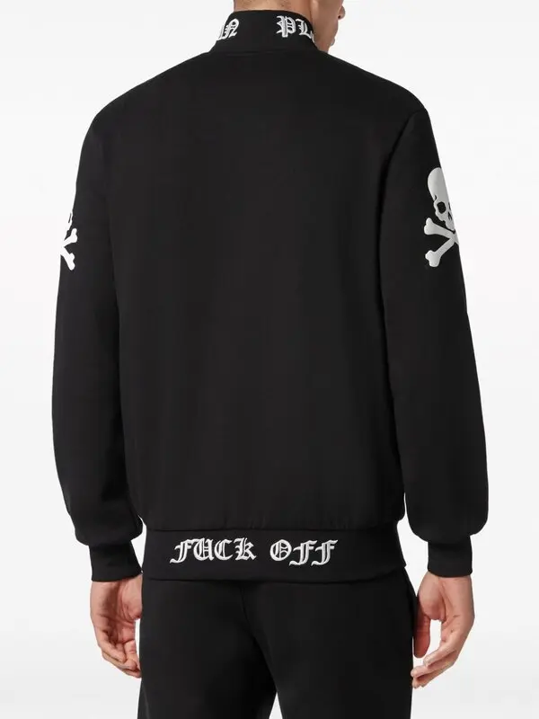 Philipp Plein Embroidered Bomber Jacket - Black
