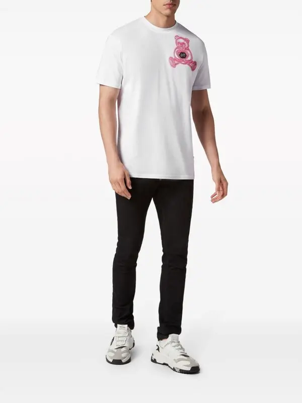 Philipp Plein Teddy Bear-print Cotton T-shirt - White