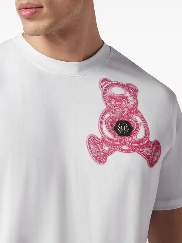 Philipp Plein Teddy Bear-print Cotton T-shirt - White
