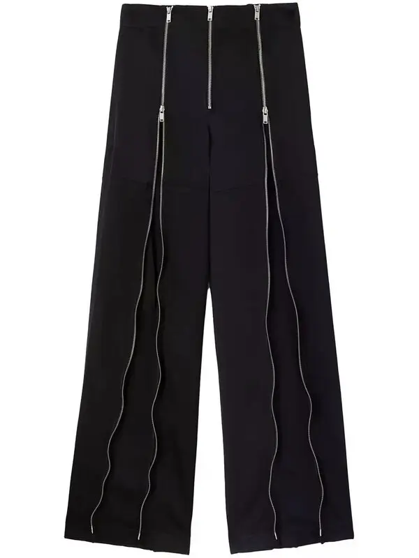 JIL SANDER Zip-detail Wide-leg Trousers - Black