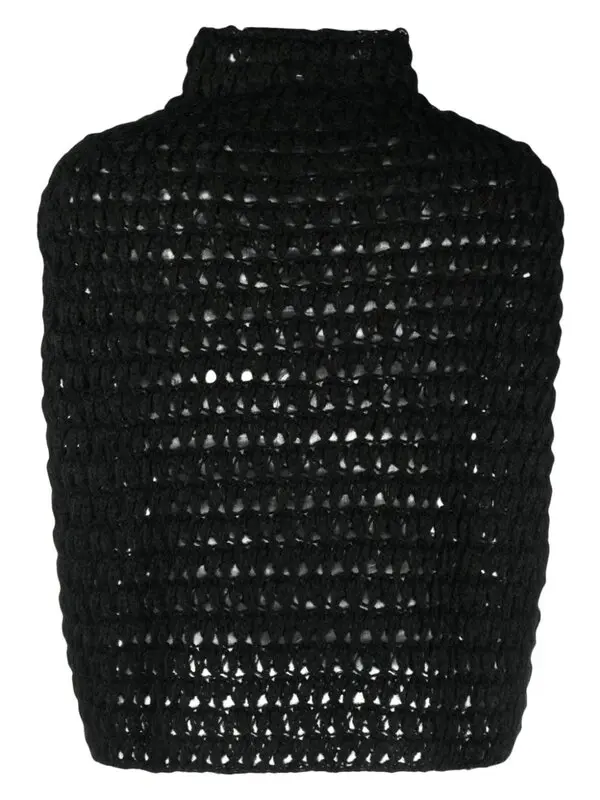 MERCI Mock-neck Open-knit Vest