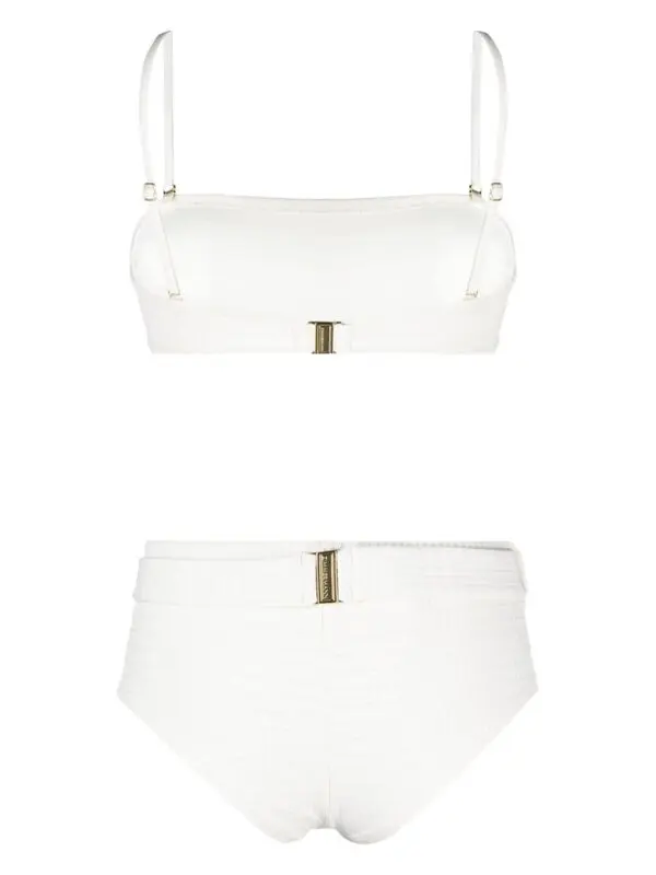 Zimmermann Alight Ribbed-knit Bandeau Bikini