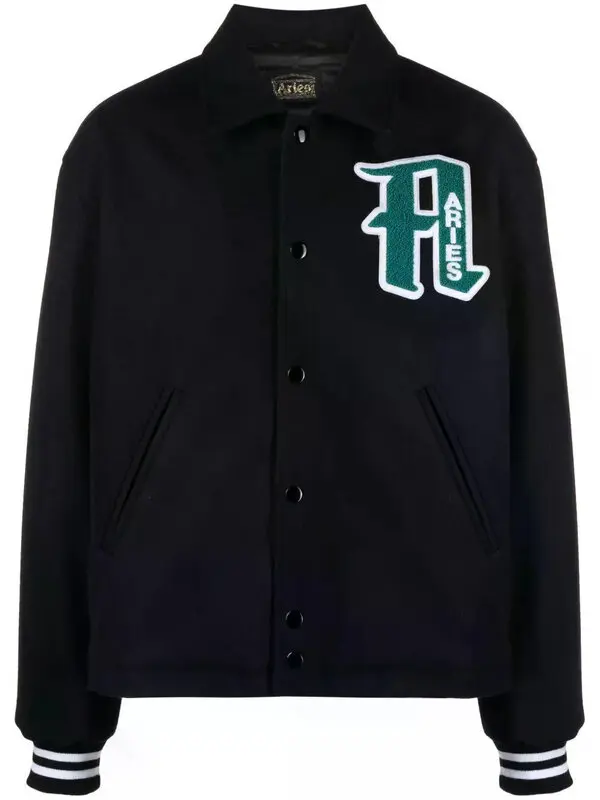 Aries Logo Appliqué Varsity Jacket