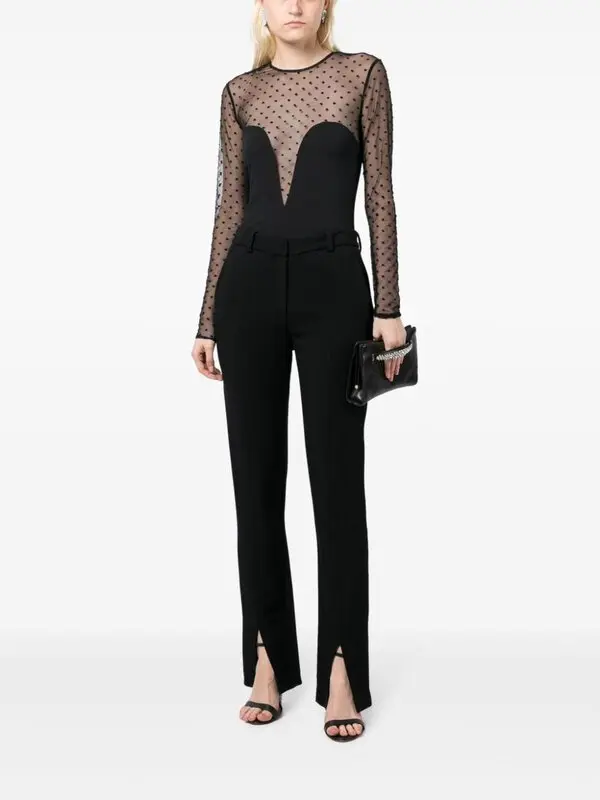 FLEUR DU MAL Dotty Plunge Bodysuit