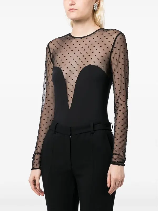 FLEUR DU MAL Dotty Plunge Bodysuit