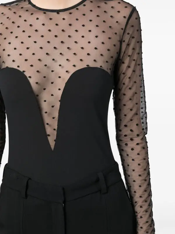 FLEUR DU MAL Dotty Plunge Bodysuit