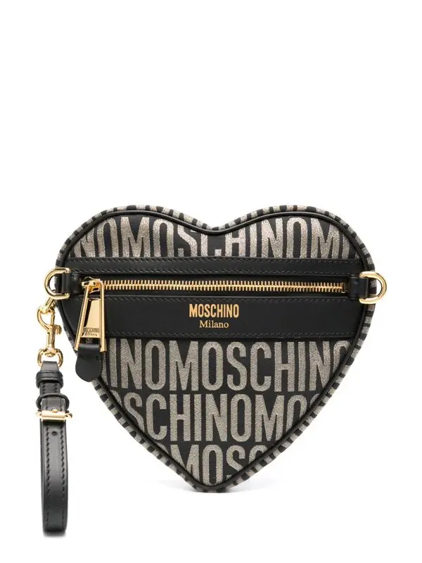 Moschino Jacquard Metallic Clutch Bag